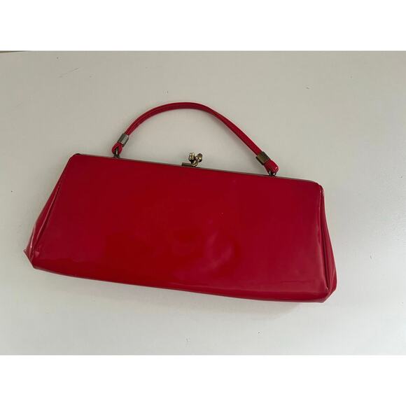 Vintage | Bags | Vintage Red Handbag With Kiss Lock Jl | Poshmark